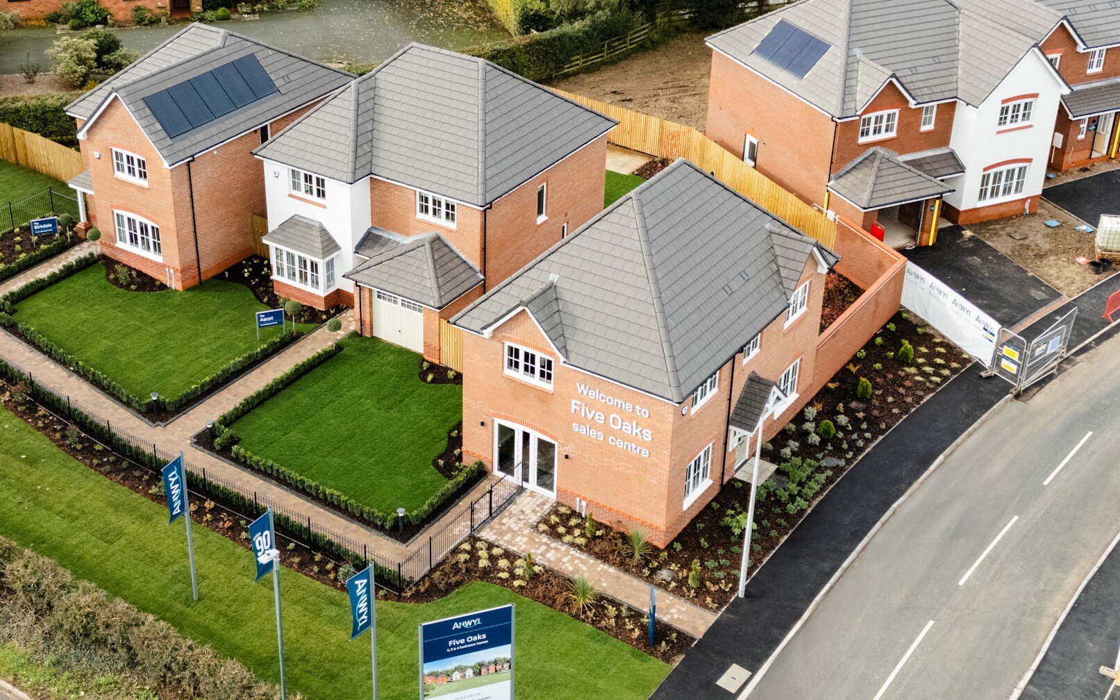 Bird's eye film shows progress of new show homes on former RAF Sealand site